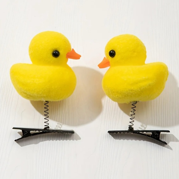 None | Accessories | Yellow Duck Hair Clips 2 | Poshmark